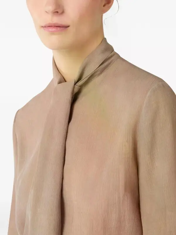 LARDINI Neck-bow Creponne Blouse