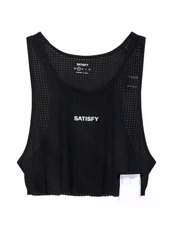 Satisfy Perforated Tank Top - Black