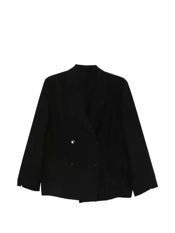 LARDINI Pinstripe Double-breasted Blazer - Black