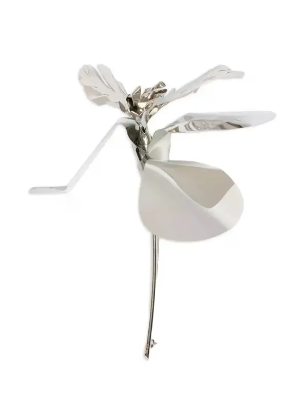 N°21 Floral Motif Brooch - Silver
