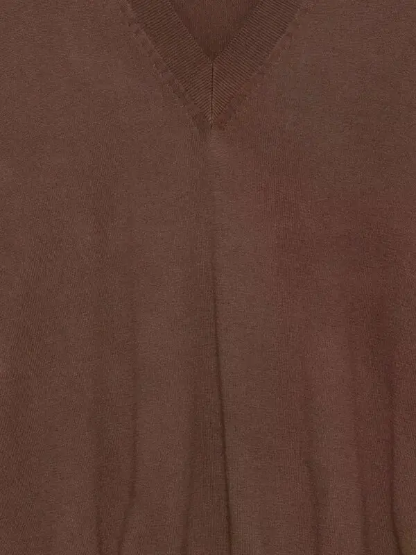 NUDE V-neck Knitted Sweater - Brown
