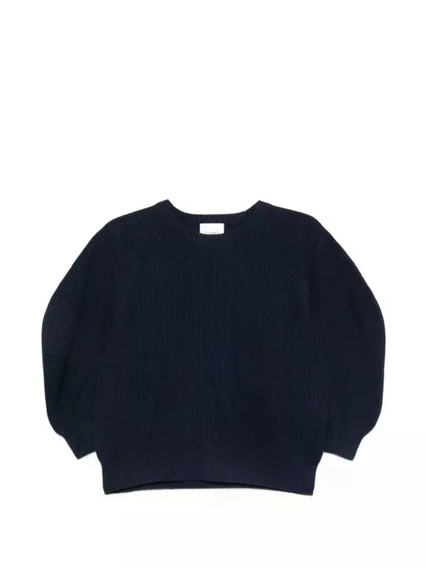 NUDE Ribbed Knit Raglan-sleeve Sweater - Blue