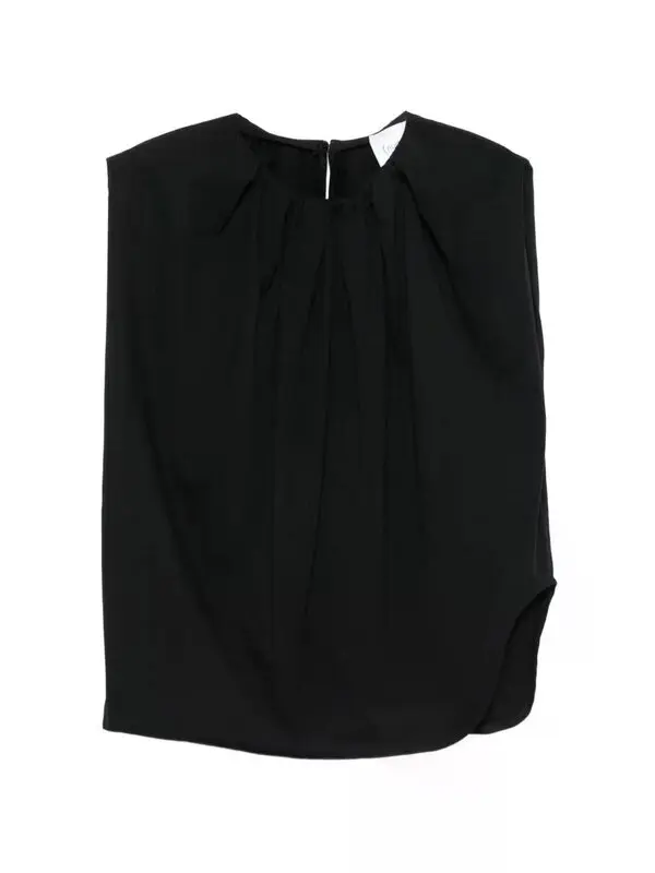 NUDE Pleated Sleeveless Blouse - Black