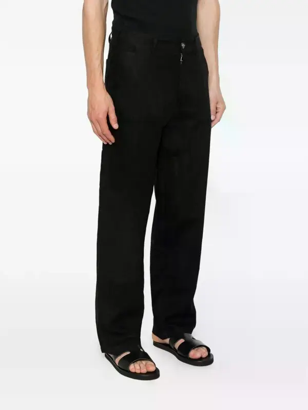 AMARANTO Belt-loops Trousers - Black