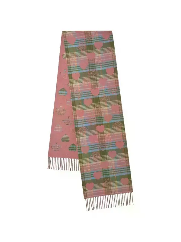 Mulberry Check Heart Scarf - Pink