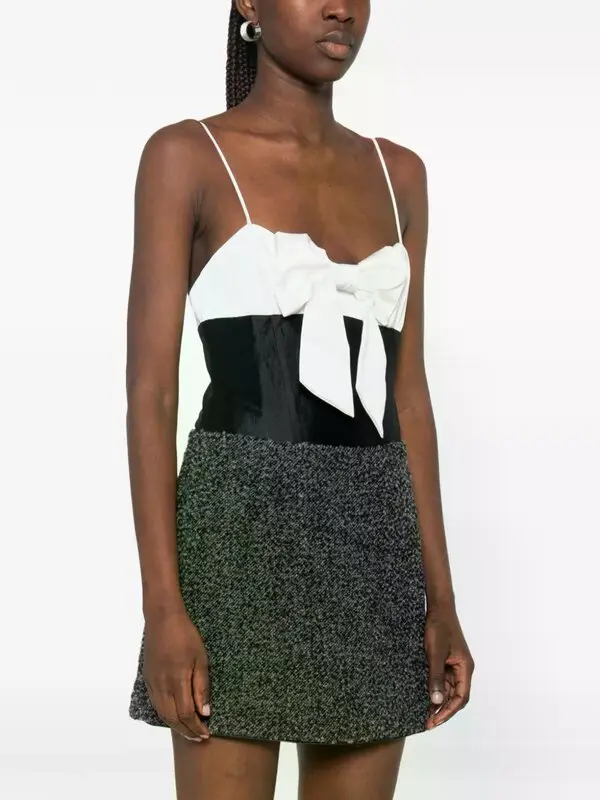 For Love & Lemons Bow-detail Two-tone Bodysuit
