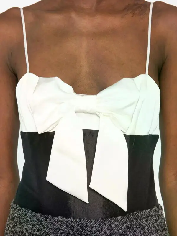 For Love & Lemons Bow-detail Two-tone Bodysuit