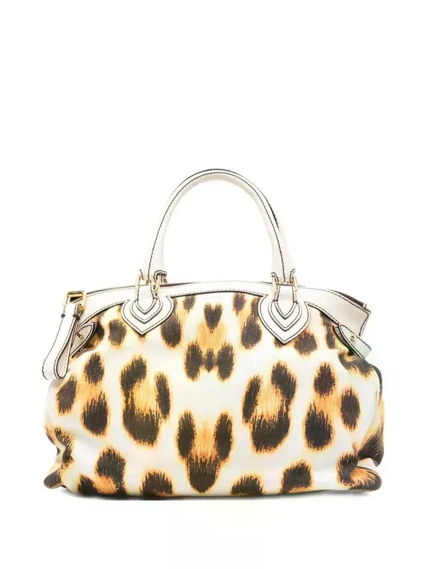 Roberto Cavalli 2000s Leopard-print Handbag - White