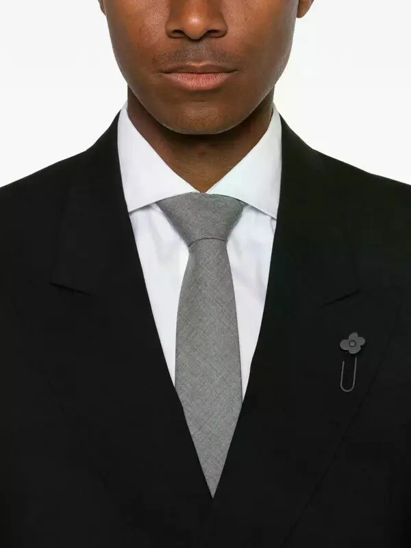 LARDINI Double-breasted Peak-lapel Blazer - Black