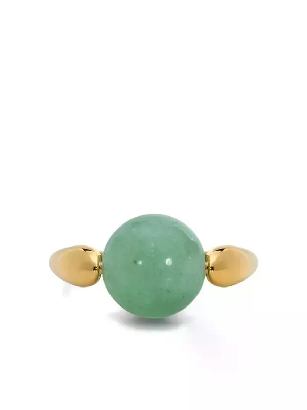 Monica Vinader Vermeil Green Aventurine Ring - Gold