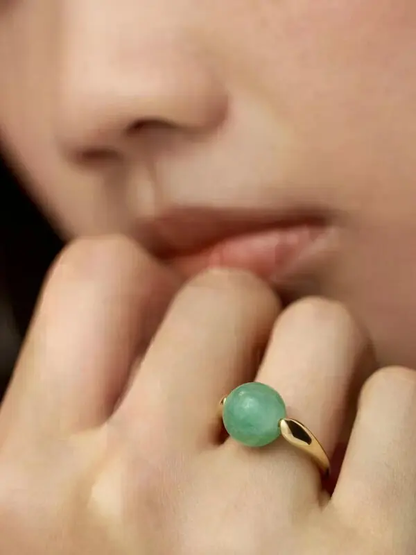 Monica Vinader Vermeil Green Aventurine Ring