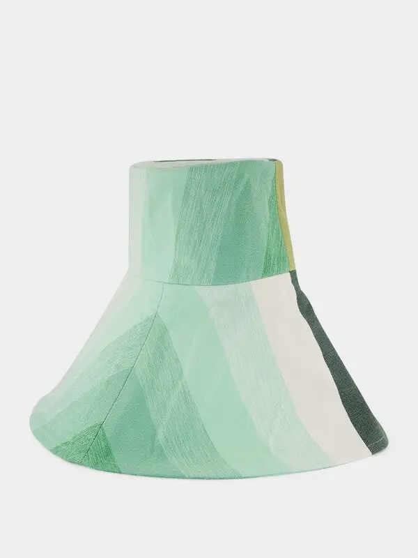 MARRAKSHI LIFE Striped Cotton Sun Hat - Green