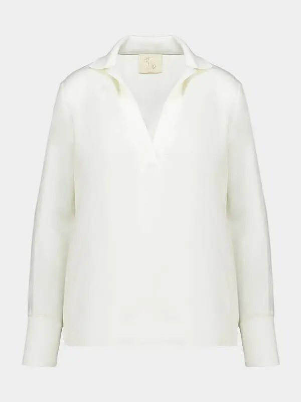 PAULA Diane V-neck Long-sleeve Top - Cream