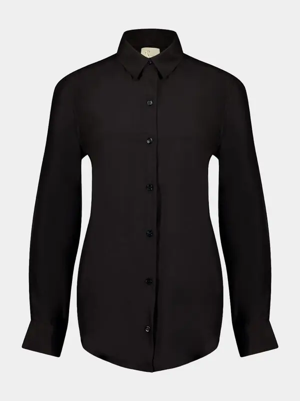 PAULA Ametista Silk Twill Shirt - Black