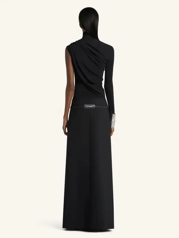 COURREGES Long Wool Skirt With Belt