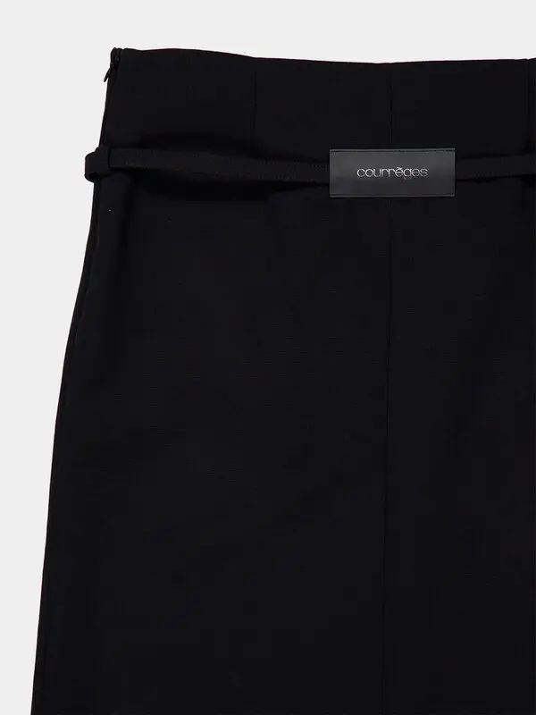 COURREGES Long Wool Skirt With Belt