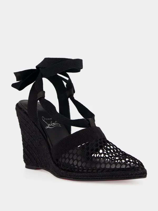 CHRISTIAN LOUBOUTIN Toleda 85 Wedge Espadrilles - Black