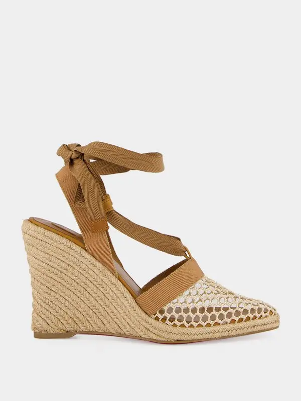CHRISTIAN LOUBOUTIN Toleda 85 Wedge Espadrilles - Beige