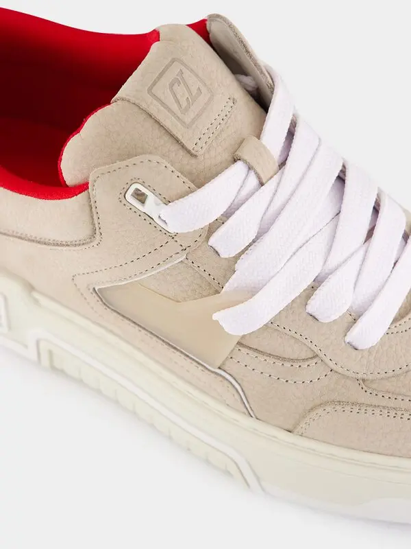 CHRISTIAN LOUBOUTIN Astroloubi 2 Nubuck Leather Sneakers - Beige