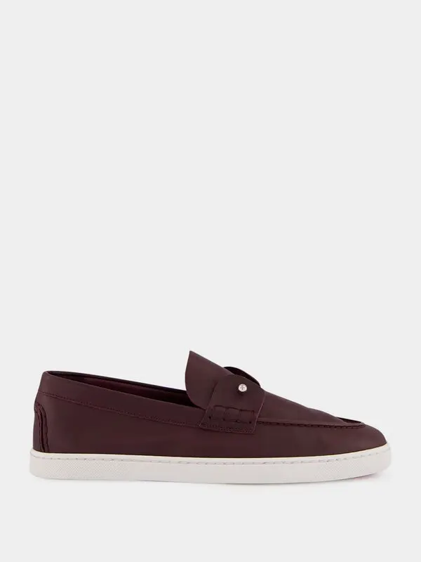 CHRISTIAN LOUBOUTIN Amara Chambeliboat Leather Boat Shoes - Brown