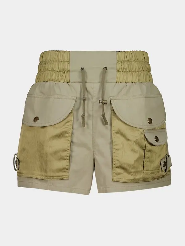 Balmain Cotton Twill Utility Shorts - Green