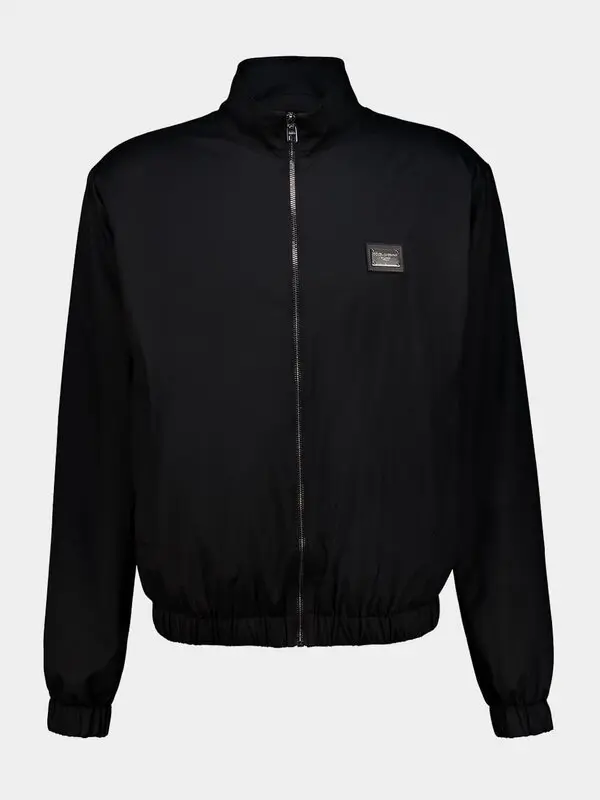 Dolce & Gabbana Light Nylon Jacket With Branded Tag - Black