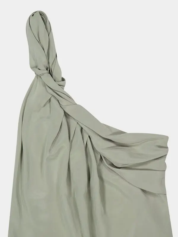 Balmain Draped One-shoulder Silk Crepe Top