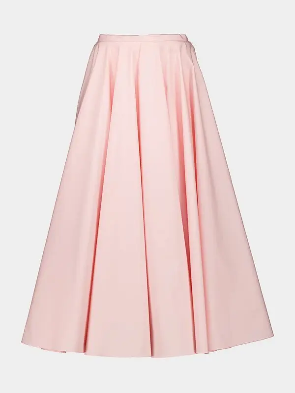 Givenchy Silk Long Circular Poplin Skirt - Pink