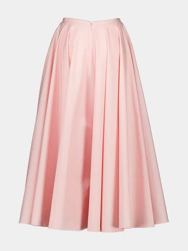 Givenchy Silk Long Circular Poplin Skirt - Pink