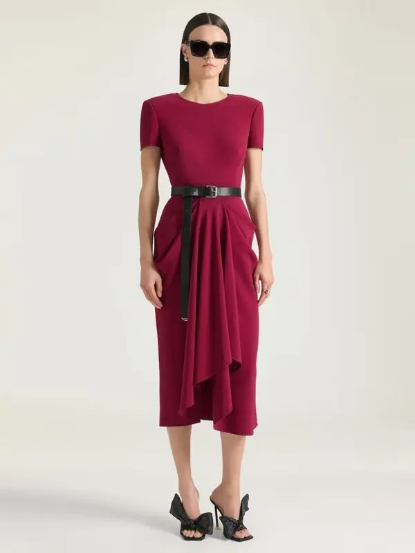 Givenchy Crepe Cady Midi Wrapped Dress - Pink