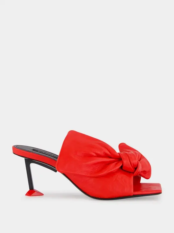 Givenchy Vermillon Boudoir Nappa Leather Heeled Mules - Red