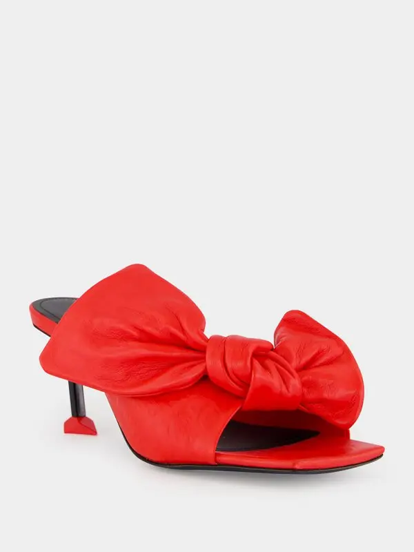 Givenchy Vermillon Boudoir Nappa Leather Heeled Mules - Red