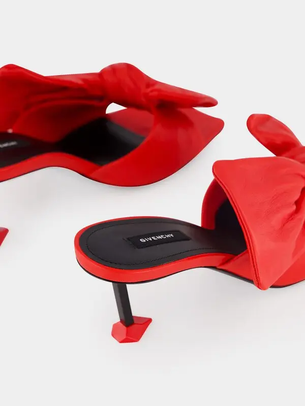Givenchy Vermillon Boudoir Nappa Leather Heeled Mules - Red