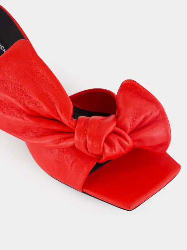 Givenchy Vermillon Boudoir Nappa Leather Heeled Mules - Red
