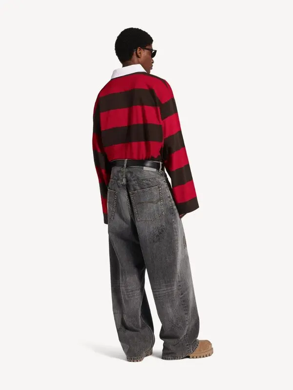 Balenciaga Dark Brown And Longsleeve Polo - Red