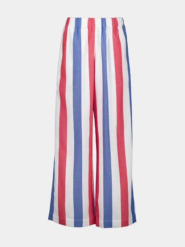 MARRAKSHI LIFE Stripe 55 Palazzo Cotton Pants - Multicolour