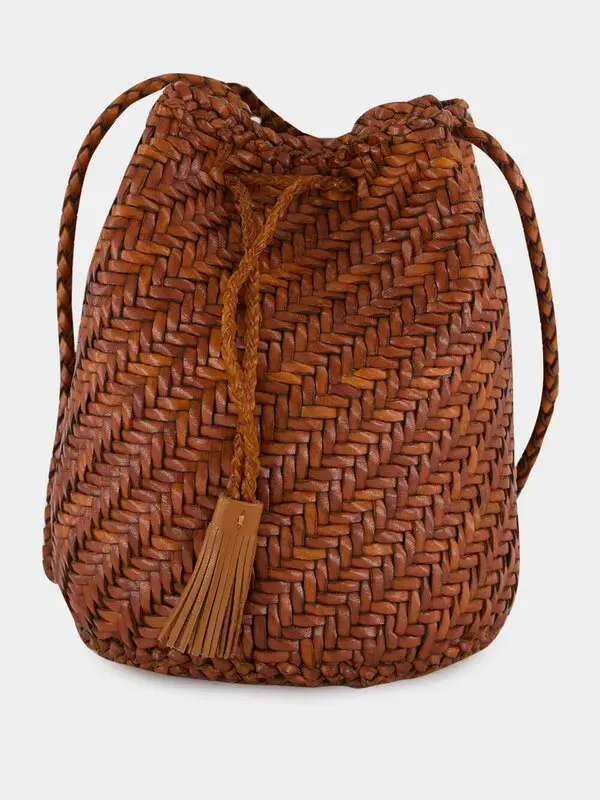 Dragon Diffusion Hand-crocheted Double Jump Bucket Bag - Brown