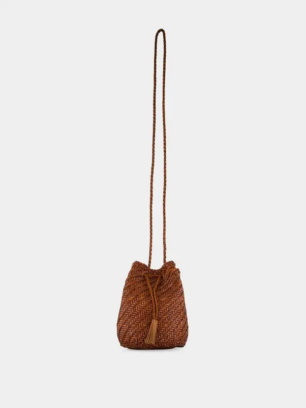 Dragon Diffusion Hand-crocheted Double Jump Bucket Bag - Brown