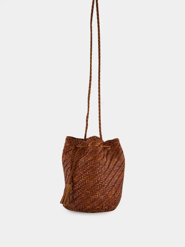 Dragon Diffusion Hand-crocheted Double Jump Bucket Bag - Brown