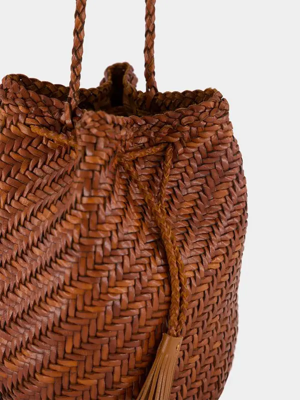 Dragon Diffusion Hand-crocheted Double Jump Bucket Bag - Brown
