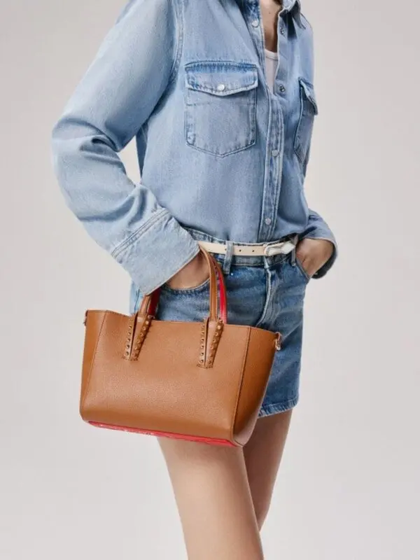 CHRISTIAN LOUBOUTIN Cabata Mini Tote Bag - Brown