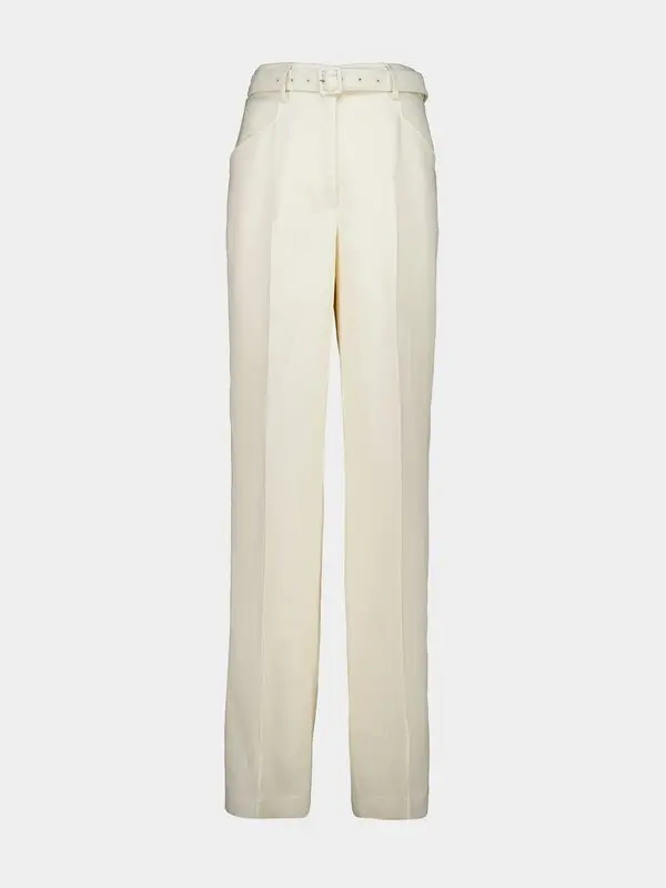 Gabriela Hearst Norman Straight-leg Tweed Pants - White