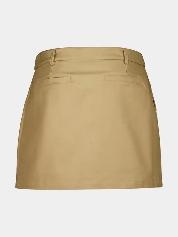 Casablanca Cotton Drill A-line Mini Skirt - Beige