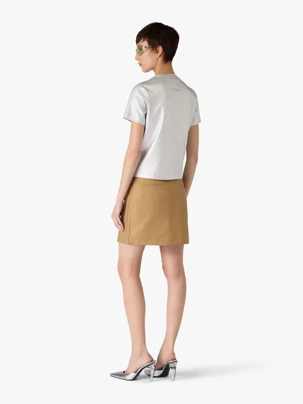 Casablanca Cotton Drill A-line Mini Skirt - Beige