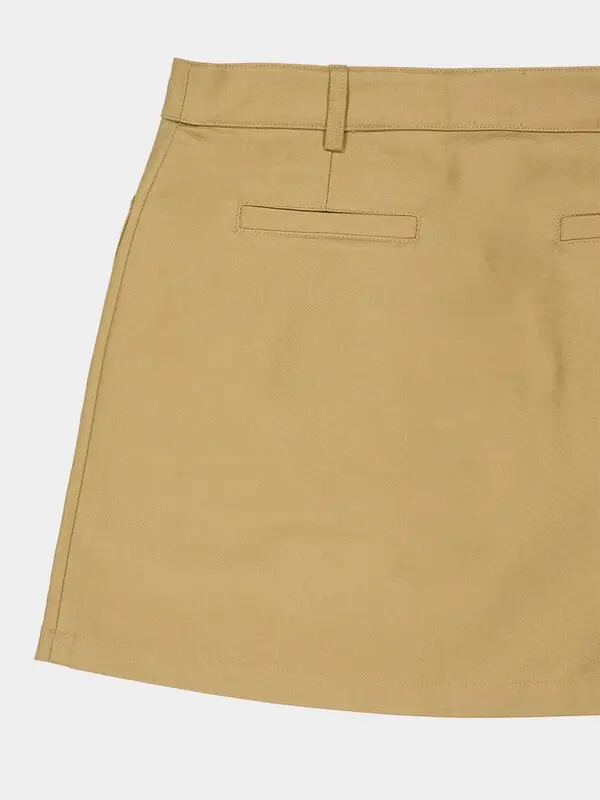 Casablanca Cotton Drill A-line Mini Skirt - Beige