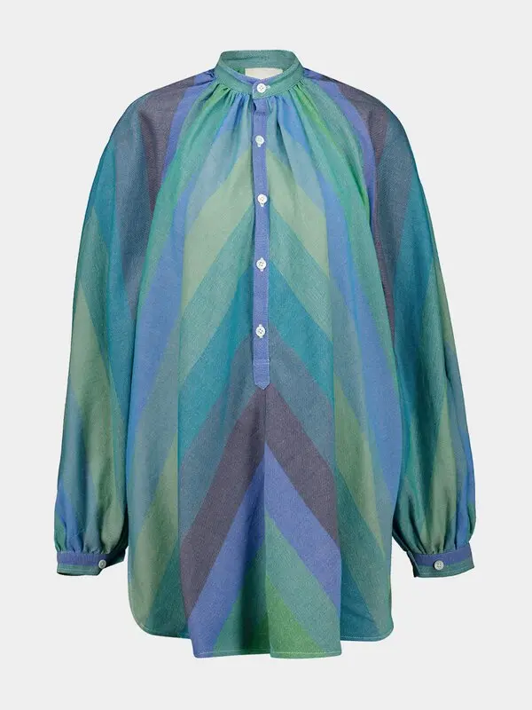 MARRAKSHI LIFE Cotton V-neck Tunic - Blue