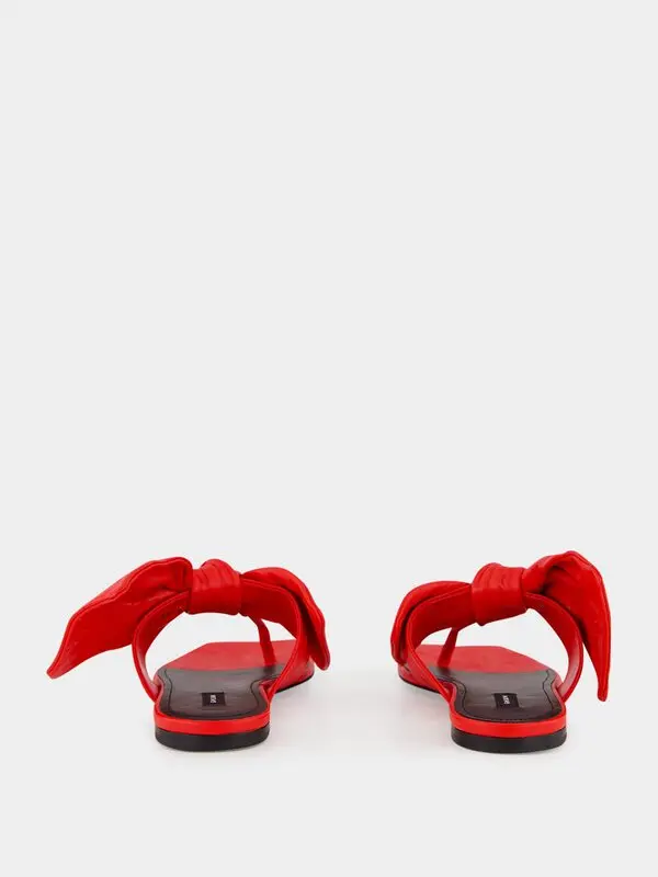 Givenchy Boudoir Nappa Leather Thong Sandals With Bow - Red