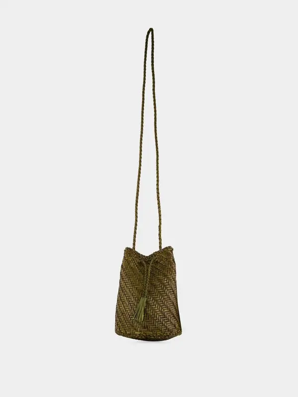 Dragon Diffusion Pompom Double Jump Hand-crocheted Bag - Green