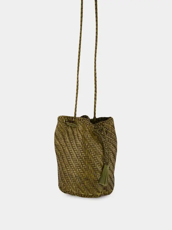 Dragon Diffusion Pompom Double Jump Hand-crocheted Bag - Green