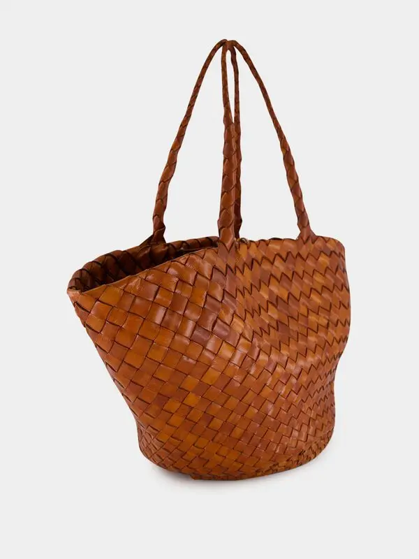 Dragon Diffusion Egola Tan Woven Shoulder Bag - Brown